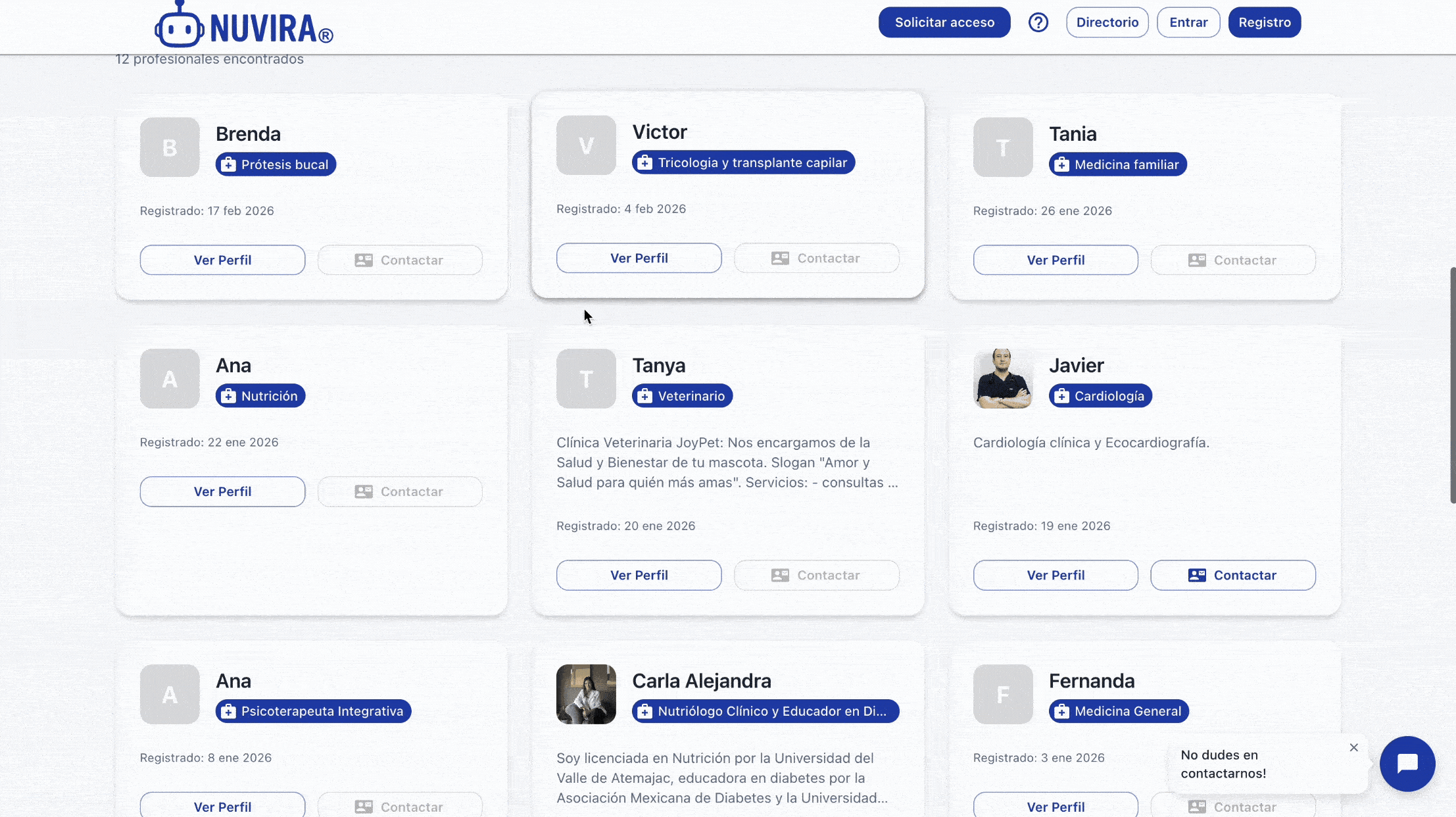 Cuenta Gratis - Aparece en el Directorio - Nuvira